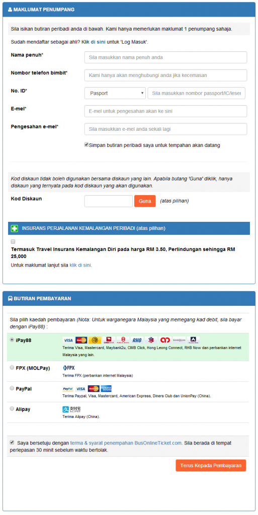 Darul Iman Express Tiket Bas Online | Tiket Bas Online
